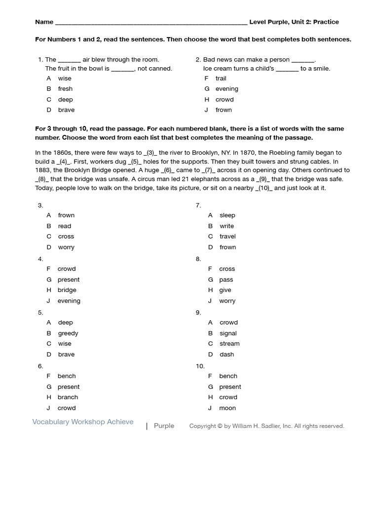 Sadlier Connect邃 Practice Worksheet2 Pdf