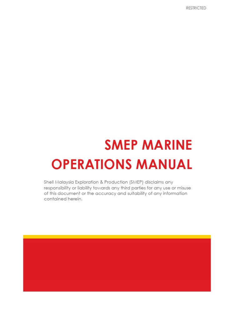 SMEP Marine Operations Manual | PDF | Risk | Risk Assessment