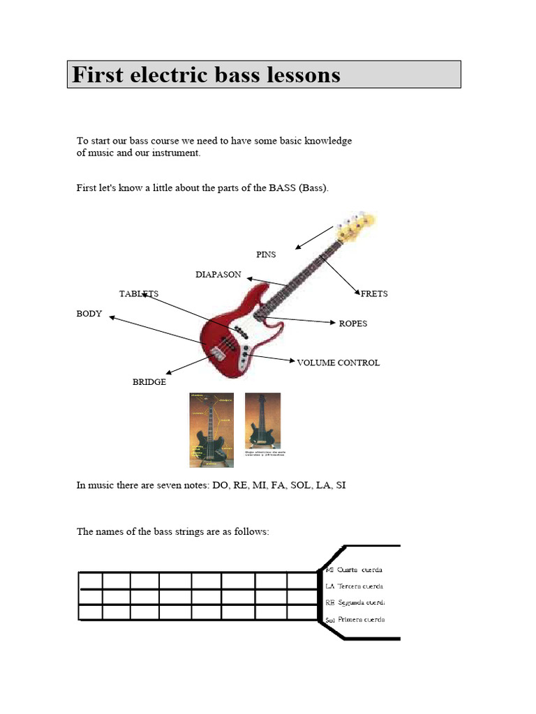 First Electric Bass Lessons S | PDF | Interval (Music) | Scale (Music)