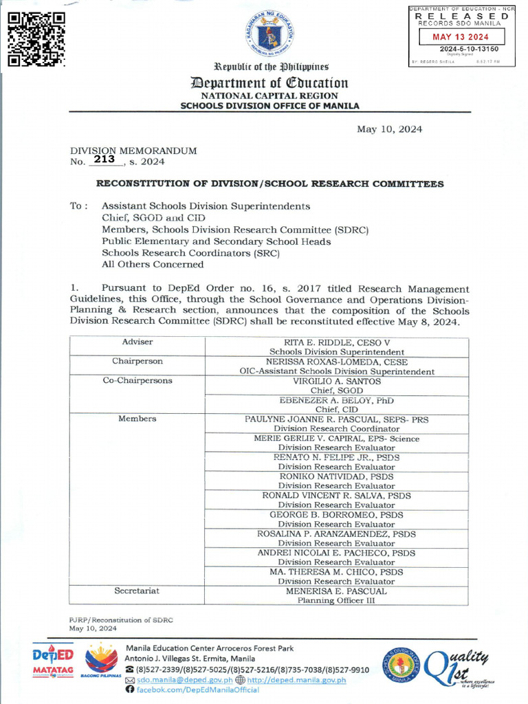 Reconstitution of Research Committees | PDF