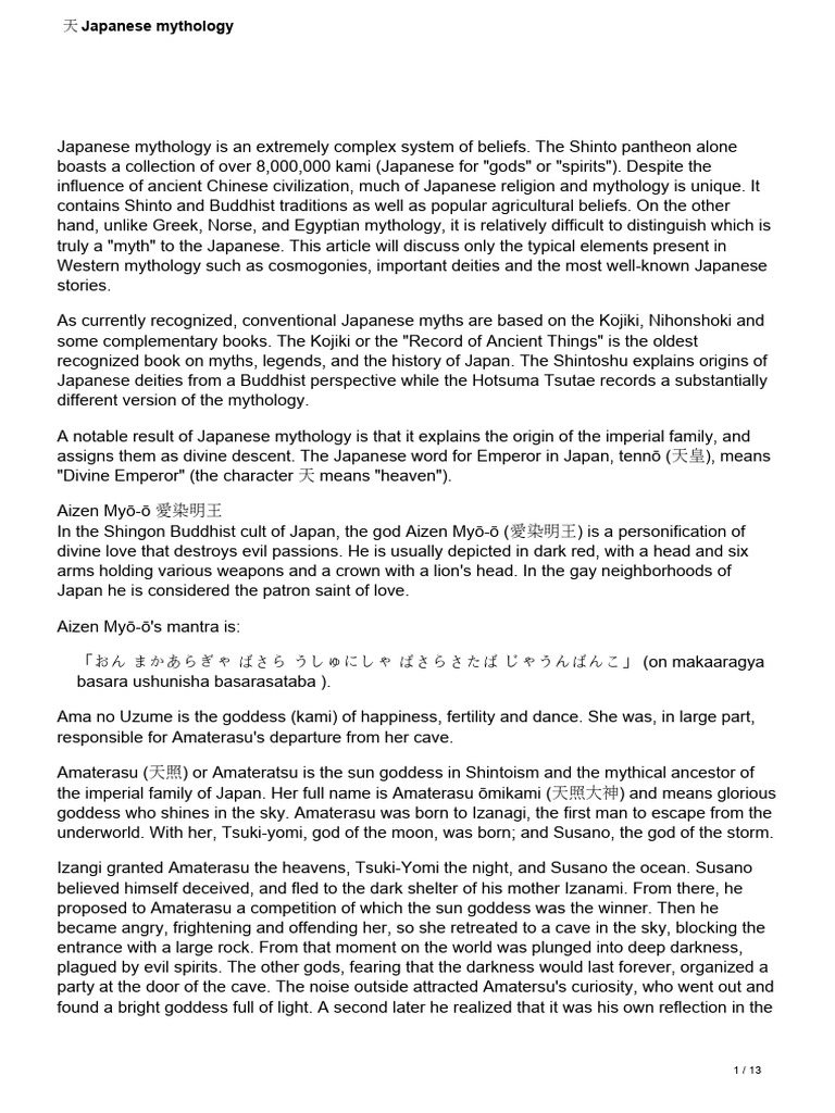 Japanese Mythology | PDF | Shinto