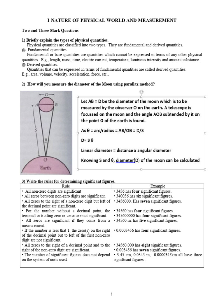 Physical Quantities and Measurement Errors | PDF | Acceleration | Euclidean Vector