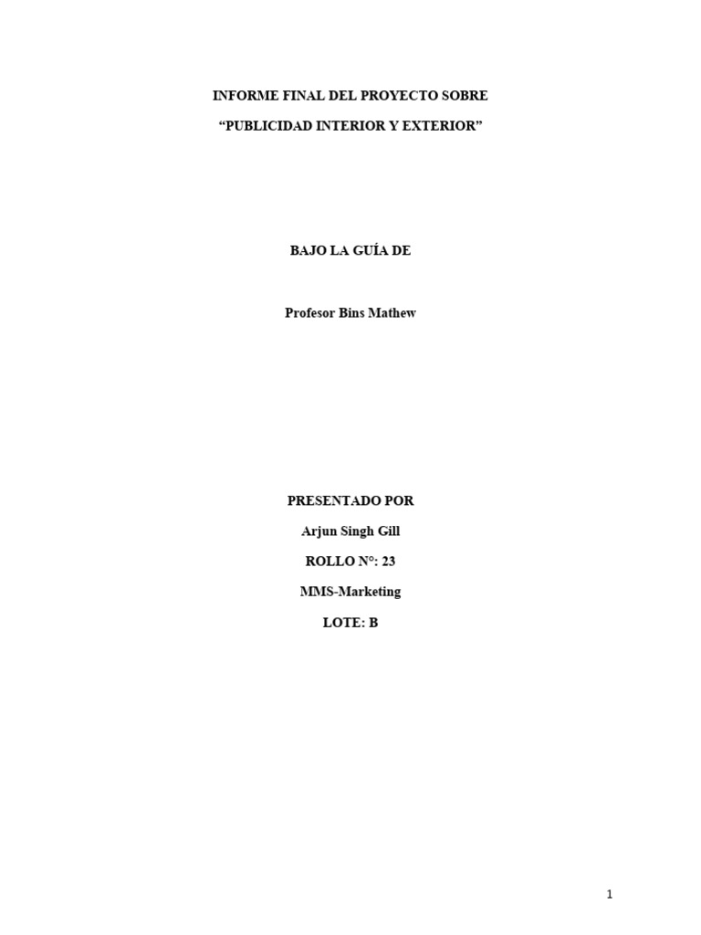 Publicidad Interior y Exterior 23 Marketing Arjun Gill | PDF ...