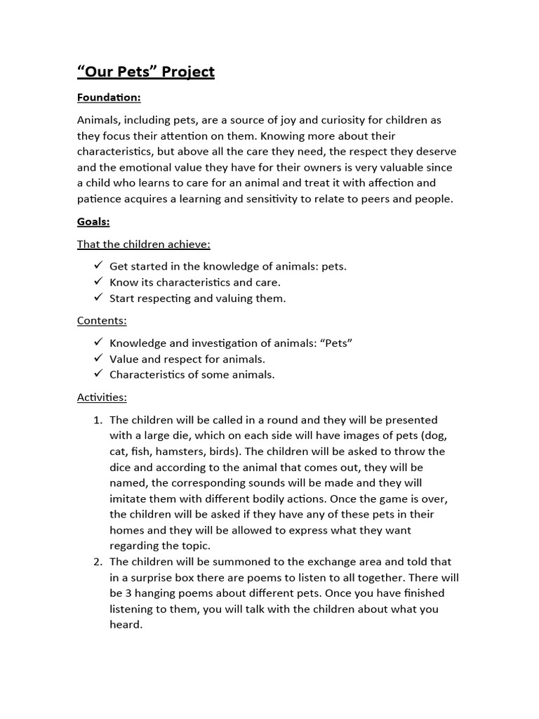 The Pets Project | PDF | Pet | Knowledge