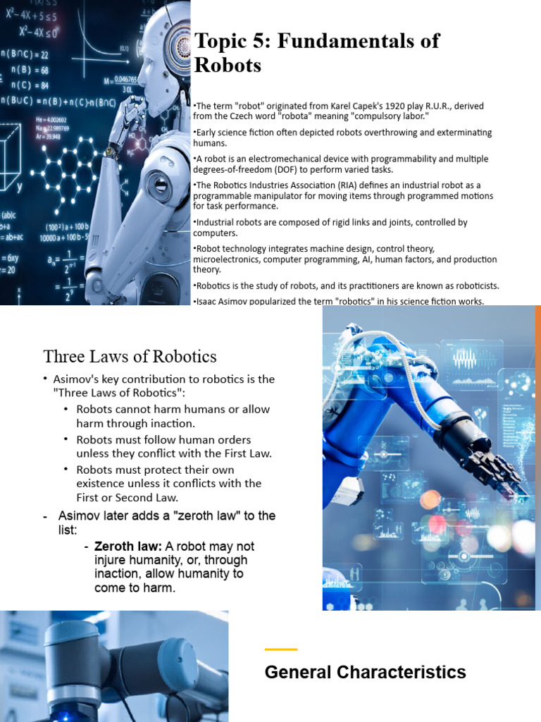 Topic 5 Fundamentals of Robots | PDF | Actuator | Robot