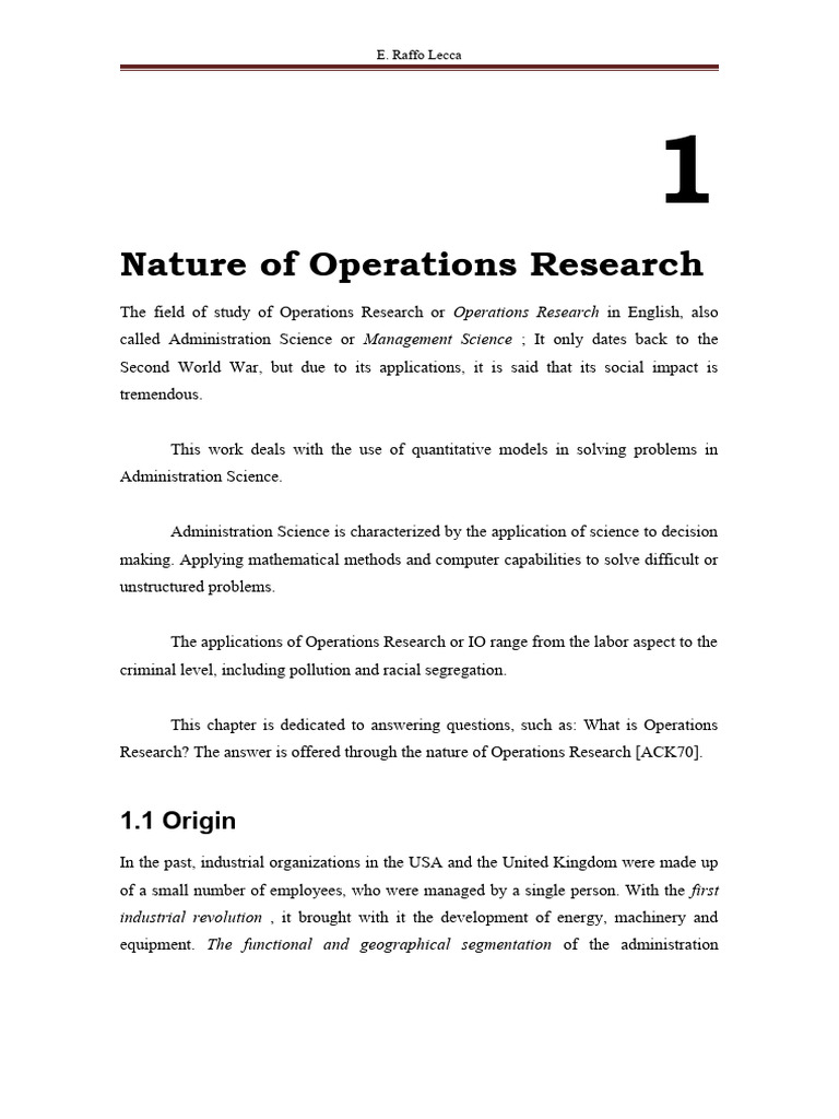 Nature of Operations Research | PDF | Mathematical Optimization | Mathematics