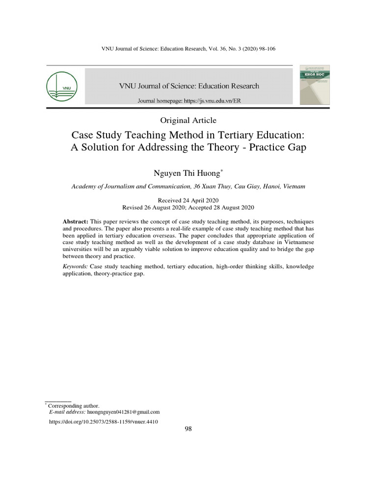 Case Study Teaching Method in Tertiary Education: A Solution For ...