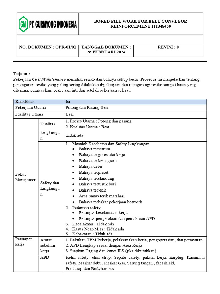 Bored Pile Work For Belt Conveyor Reinforcement I12848450 (Potong Besi ...