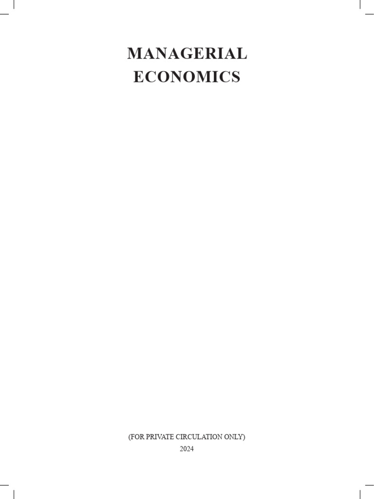 Managerial Economics Overview 2024 | PDF | Supply (Economics) | Demand