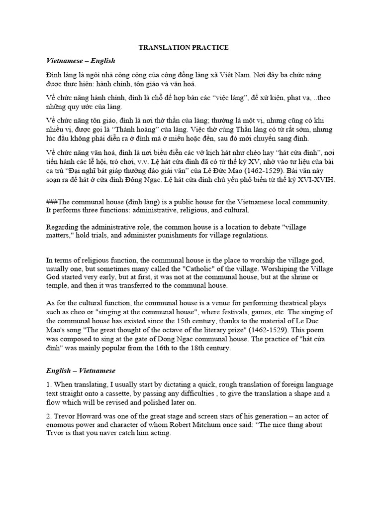 Translation Practice | PDF