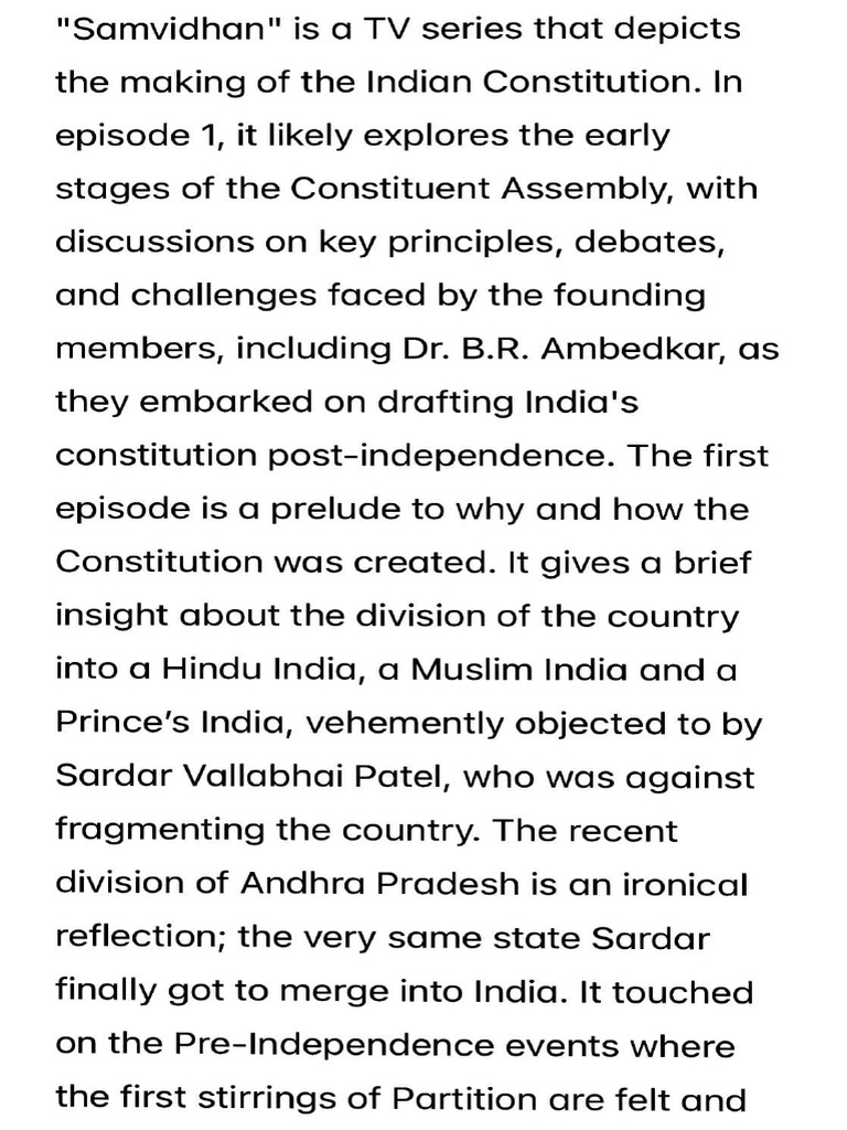 Samvidhan Summary | PDF | Politics | History