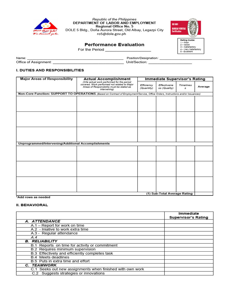 Final - Revised Accomp Report Performance Evaluation 2 | PDF | Performance Appraisal | Psychology