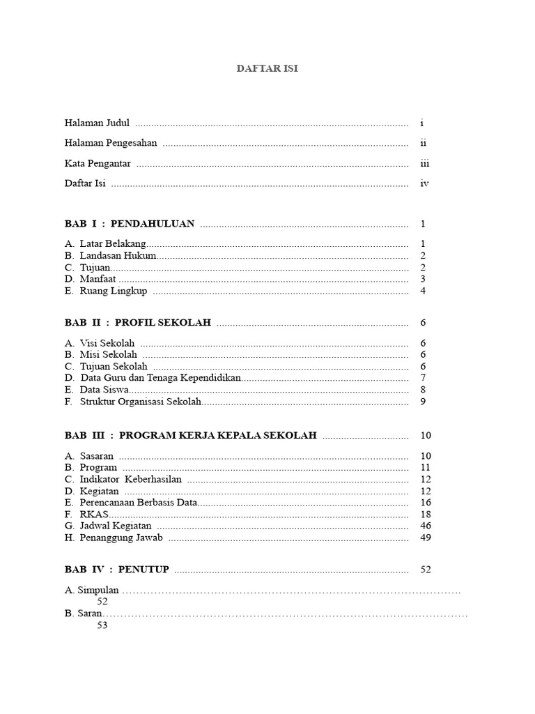 cONTOH DAFTAR ISI RKT | PDF | Teknologi & Rekayasa