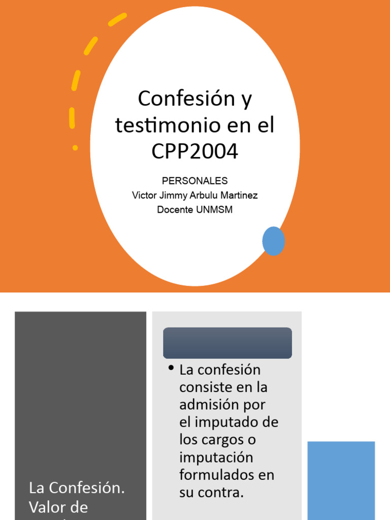 Confesión y Testimonio en El CPP2004: Personales Victor Jimmy Arbulu ...