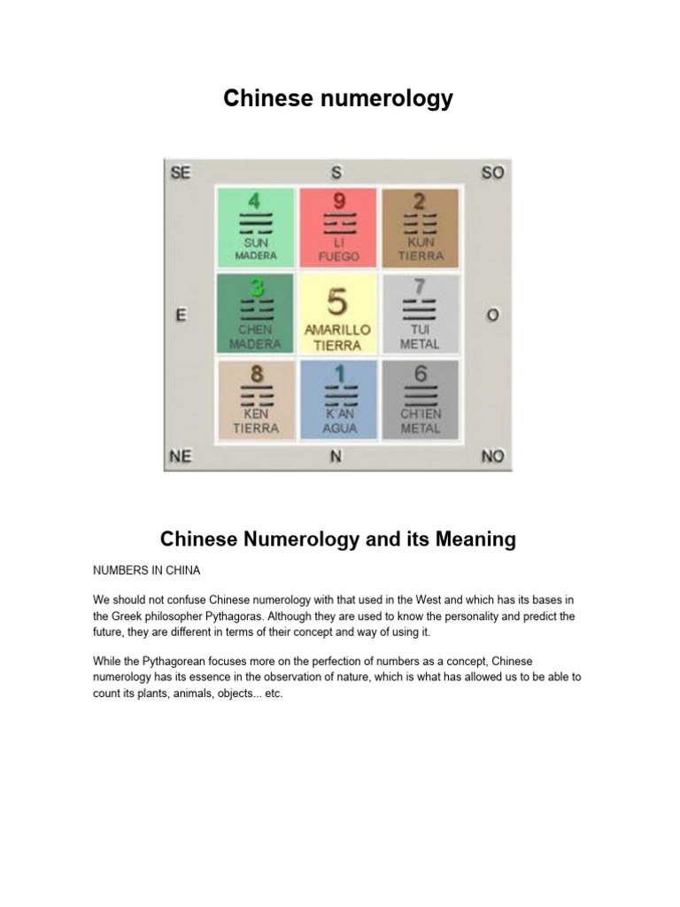 Chinese Numerology Pdf Luck Divination