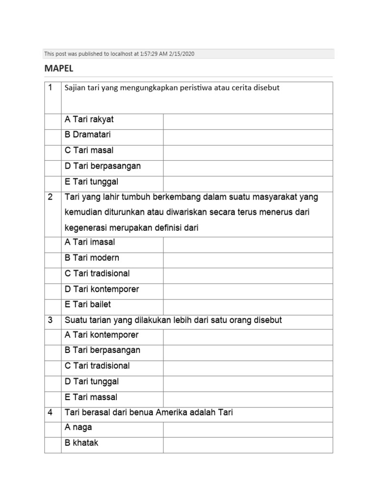 TEMPLATE SOAL 40 SBD Jalil | PDF