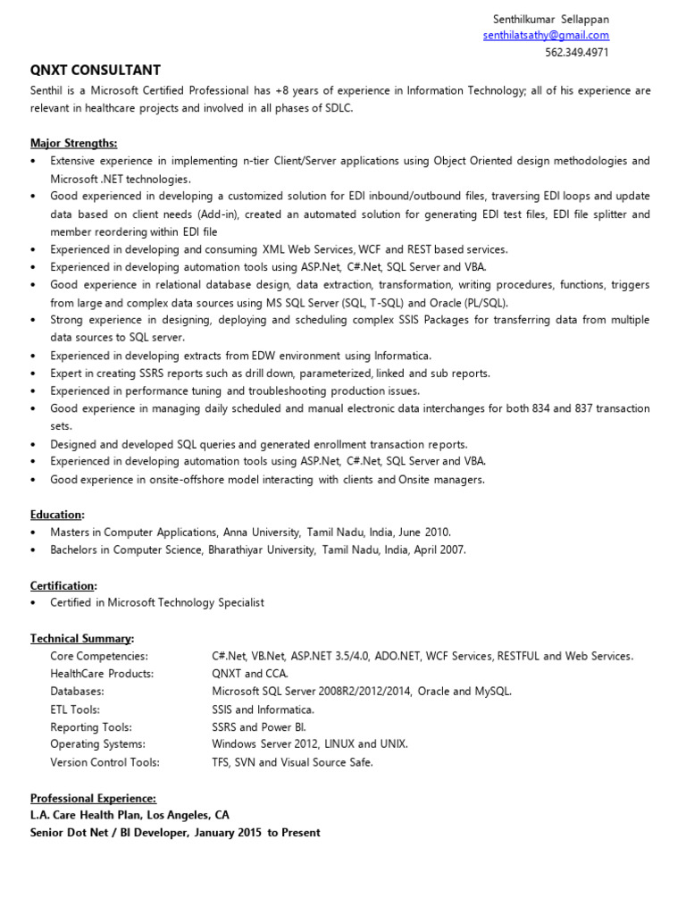 Dice Resume CV Senthilkumar Sellappan | PDF | Microsoft Sql Server | Sql