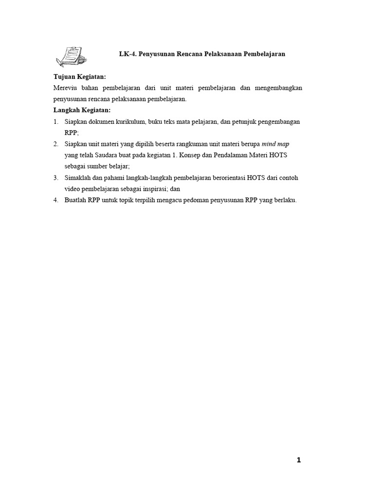 Rahmi Eka Witri LK 4 RPP | PDF