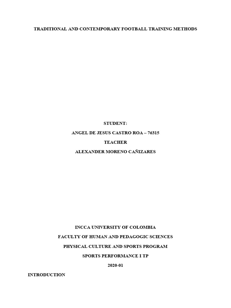 Football Training Methods Explained | PDF | Methodology | Decision Making