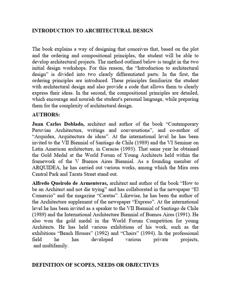 Introduction To Architectural Design | PDF