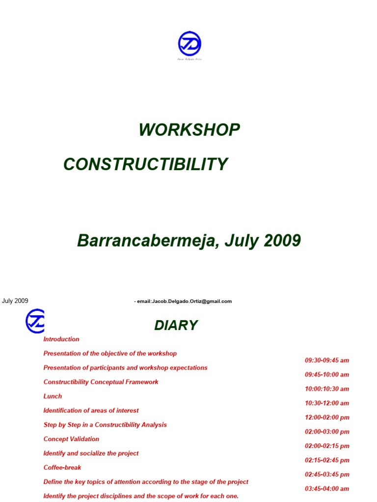 Methodology To Develop Constructibility Workshop | PDF | Project Management | Business
