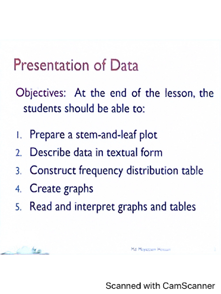 Organization and Presentation of Statist | PDF