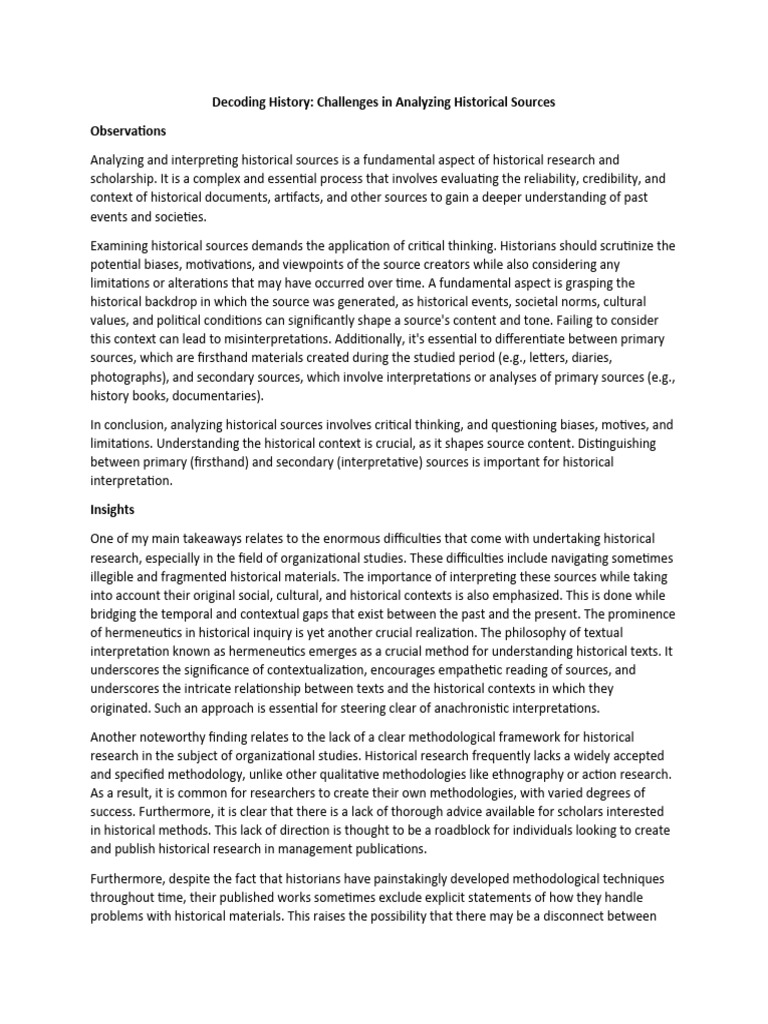 Analyzing Historical Sources Effectively | PDF | Methodology | Hermeneutics