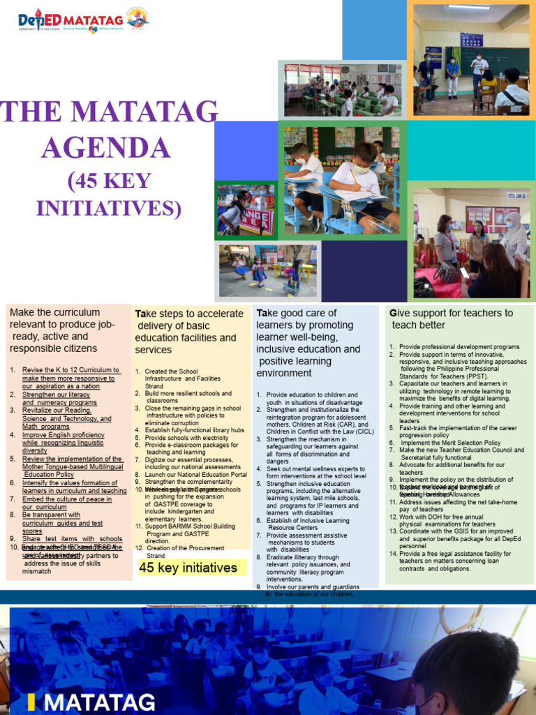 DepEd MATATAG Key Initiatives | PDF | Teachers | Inclusion (Education)