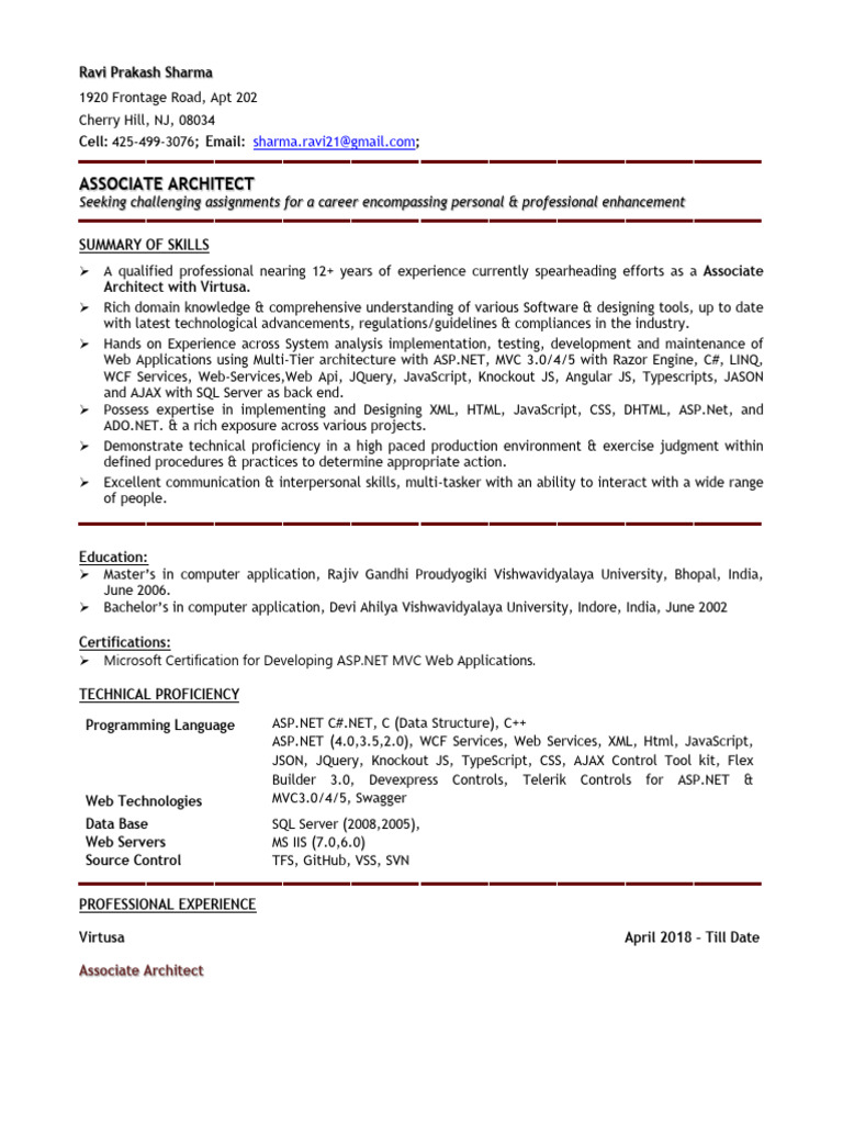 Dice Resume CV Ravi Sharma | PDF | Software | World Wide Web