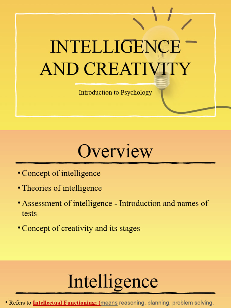 Intelligence and Creativity | PDF | Intelligence | Wechsler Adult Intelligence Scale