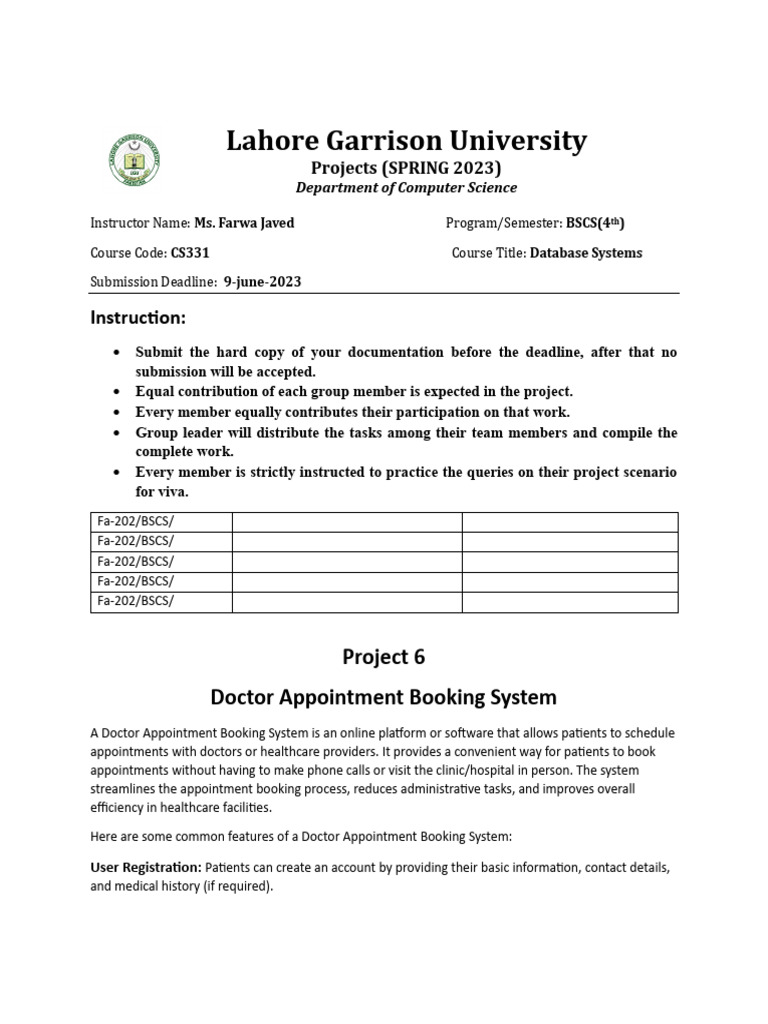 DB Project 6 | PDF | Doctor Of Medicine | Physician