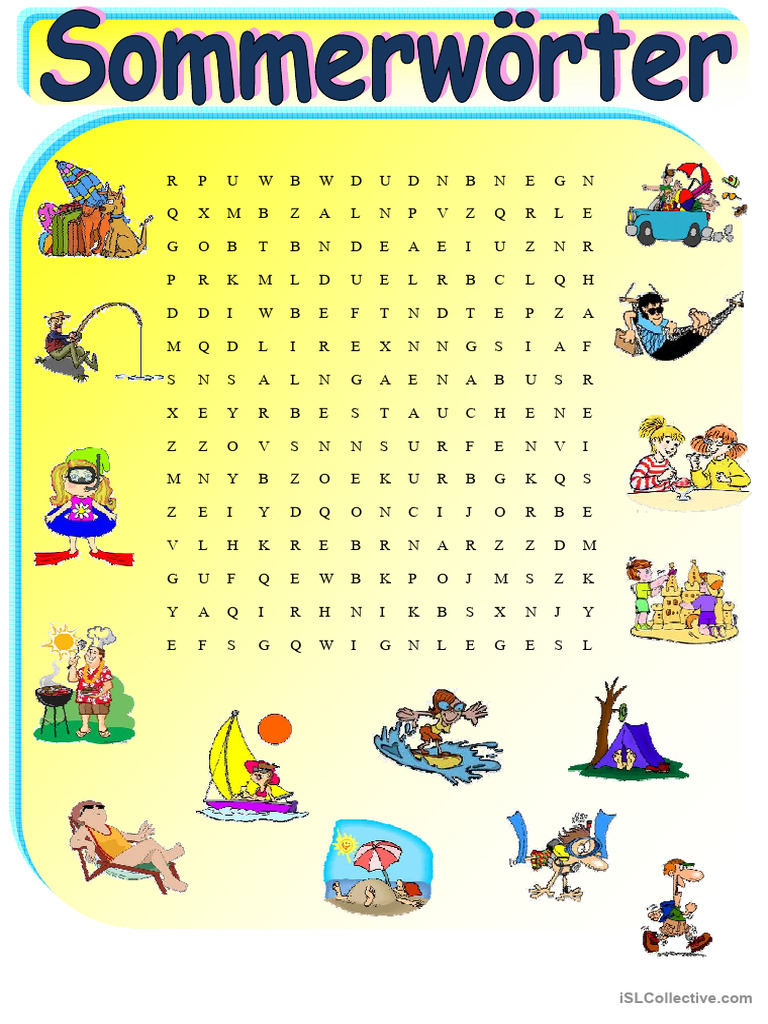 German Word Search Puzzle | PDF