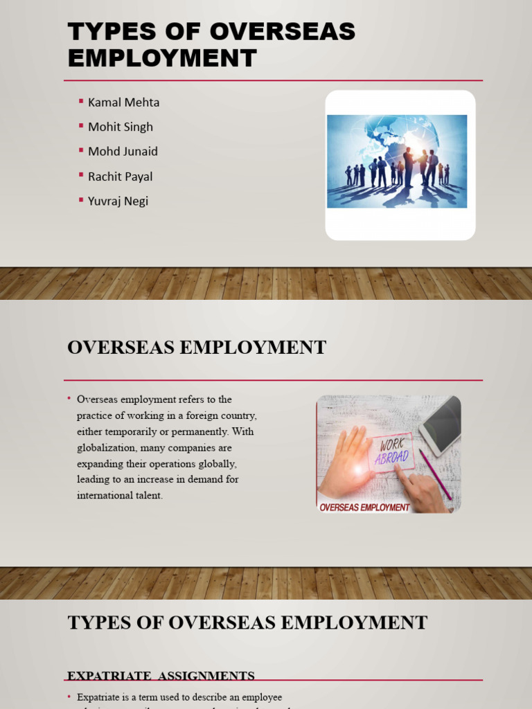 Types of Overseas Employment | PDF | Freelancer | Entrepreneurship