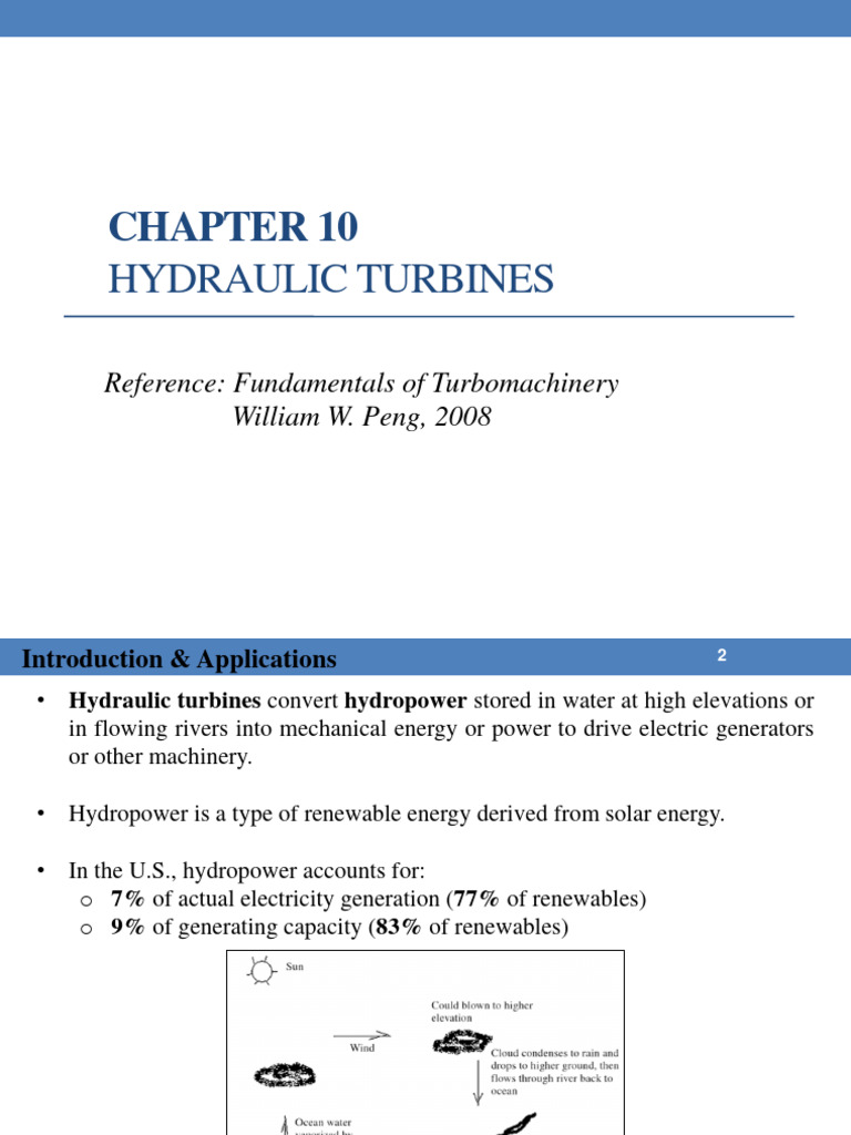Chapter 5 - Hydraulic Turbines | PDF | Turbine | Pump
