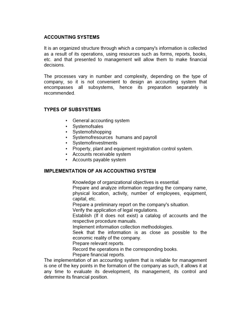 PDF Accounting Systems | PDF | Internal Control | Accounting