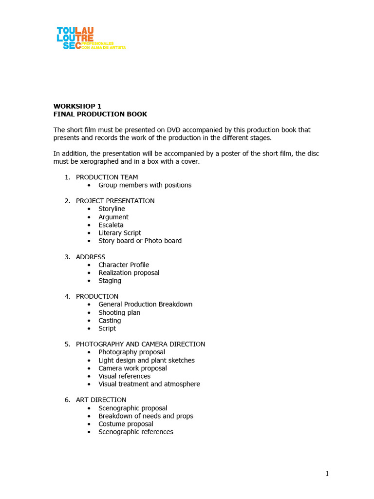 Final Production Book 1 | PDF