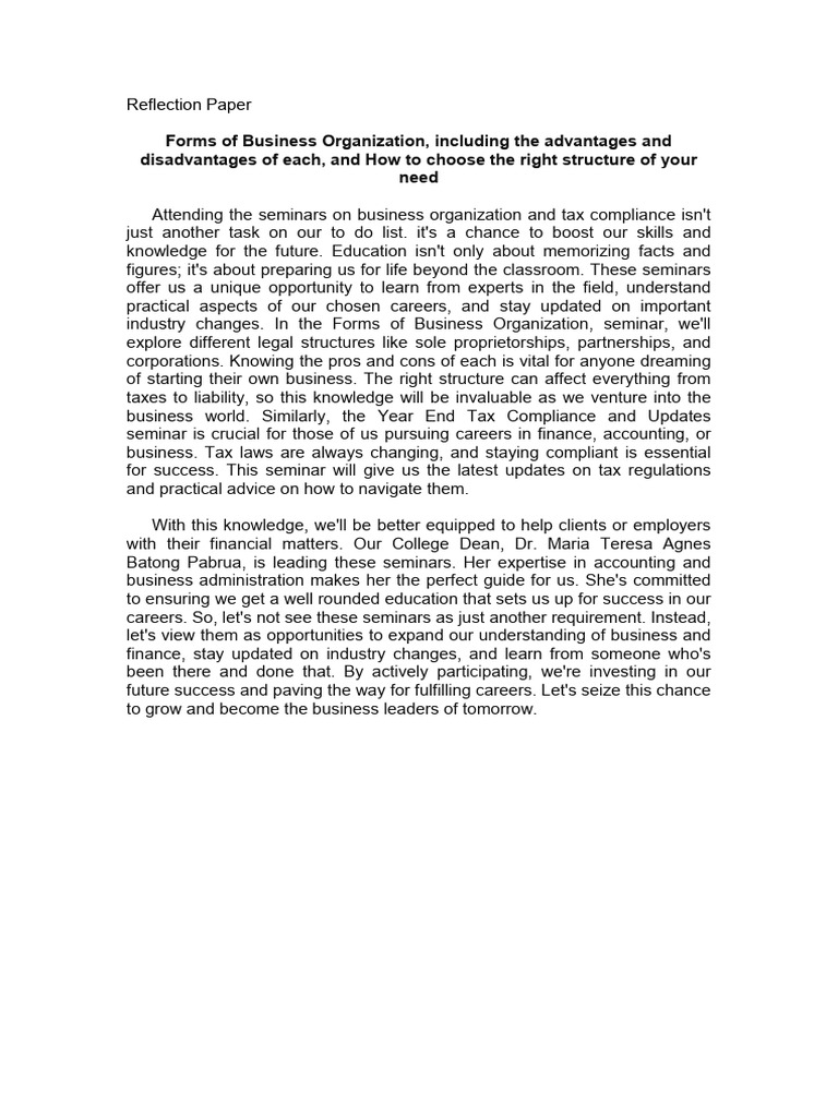 Reflection Paper | PDF