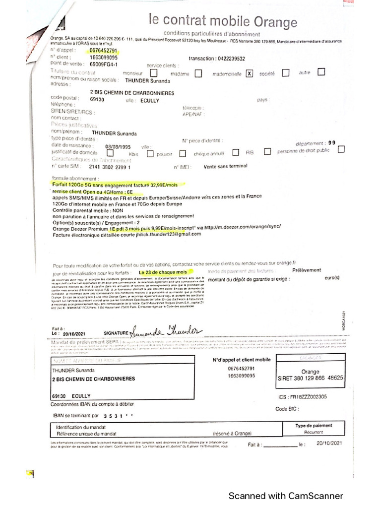 Orange Contract | PDF