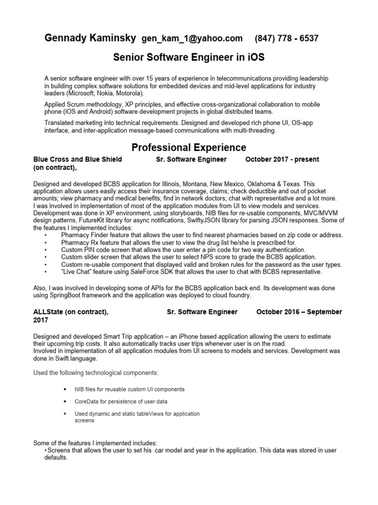 Dice Resume CV Gennady Kaminsky | PDF | Internet & Web | World Wide Web