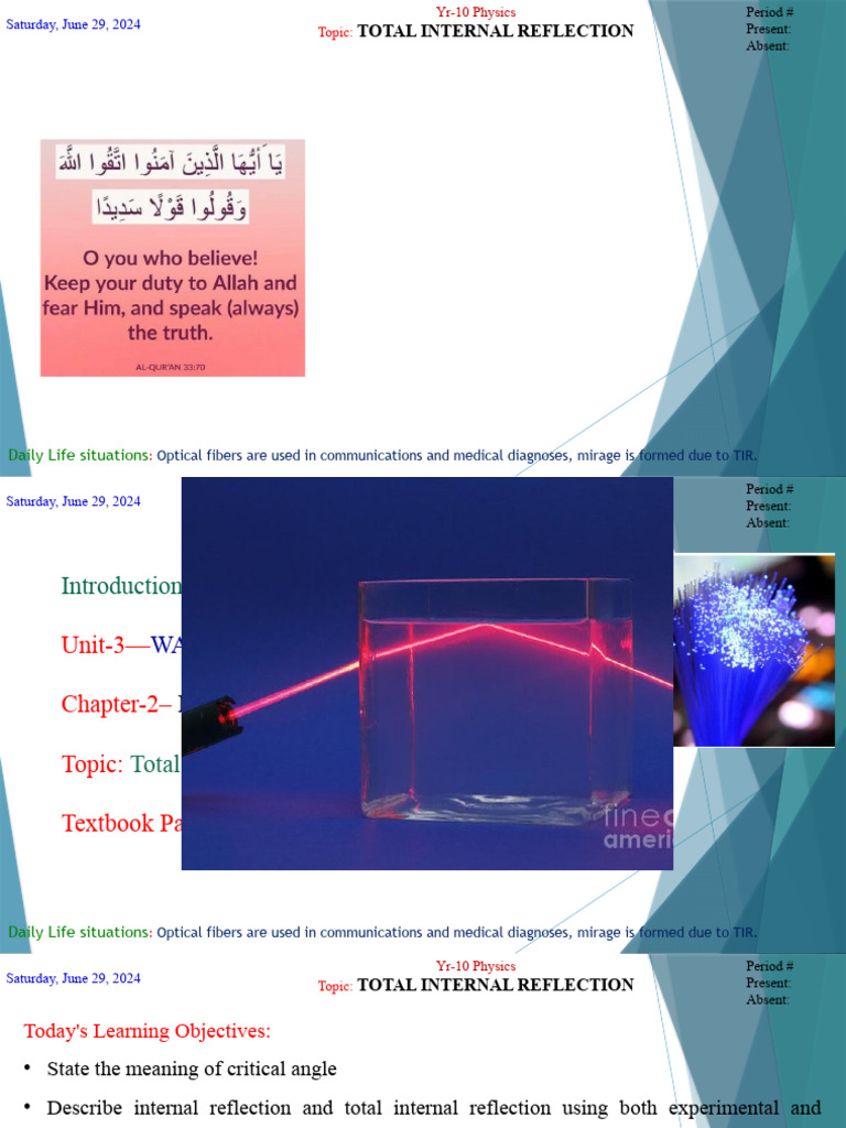 6-Internal and Total Internal Reflections | PDF | Reflection (Physics ...