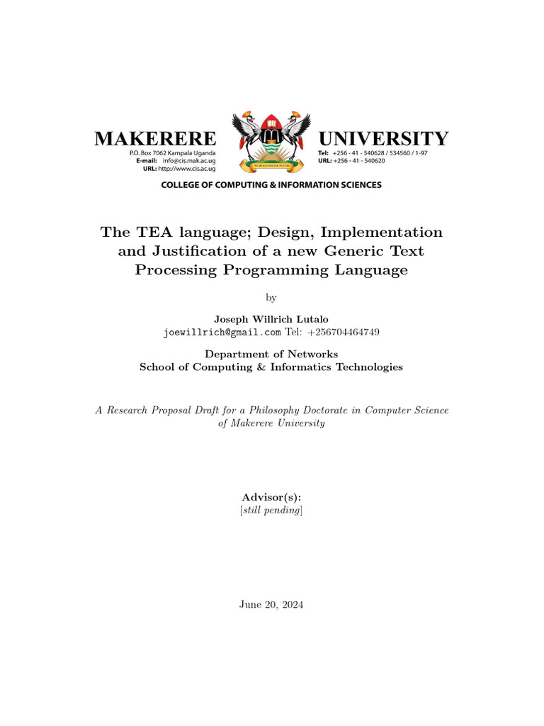 TEA: A New Text Processing Language | PDF | Computer Programming ...