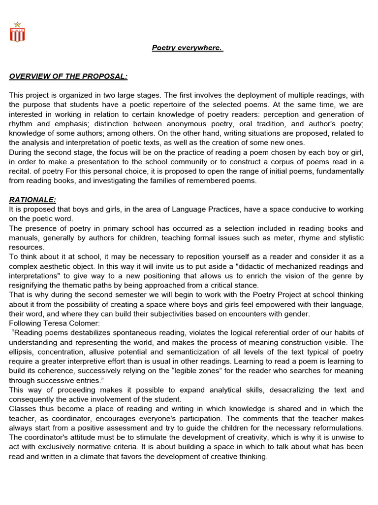 POETRY Project 2nd Grade Primary | PDF | Poetry | Haiku