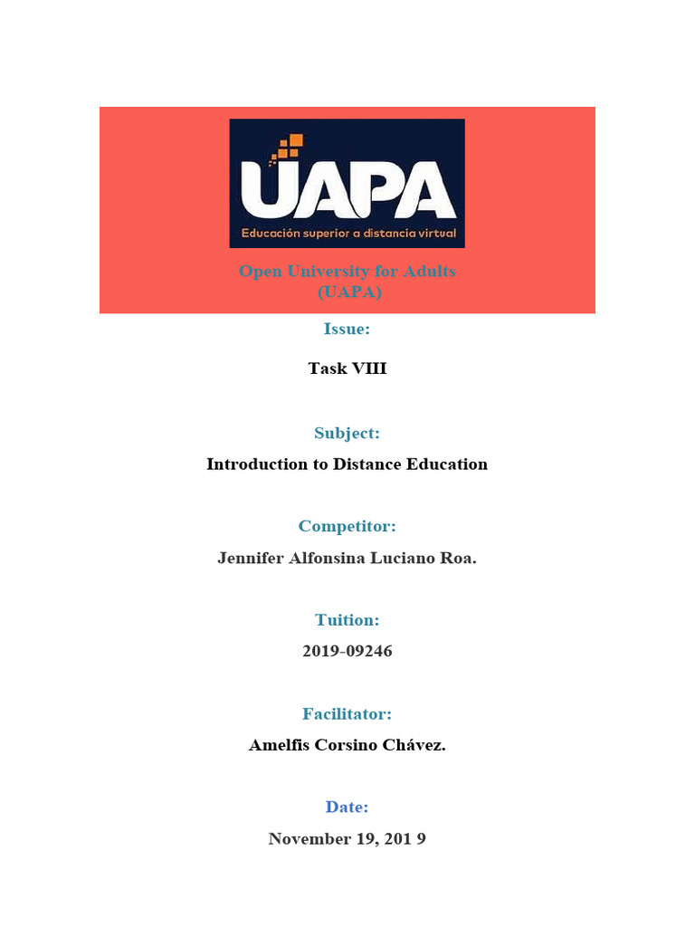 Task VIII DISTANCE EDUCATION | PDF | Communication | Distance Education