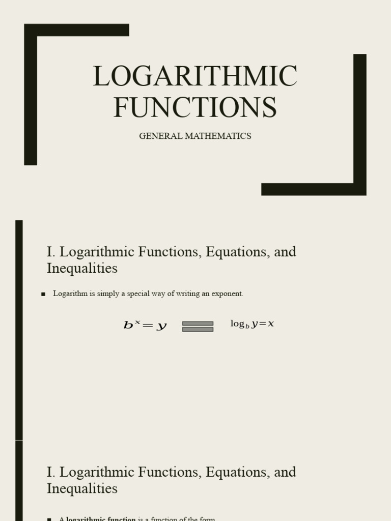 Logarithmic Functions | PDF | Logarithm | Equations