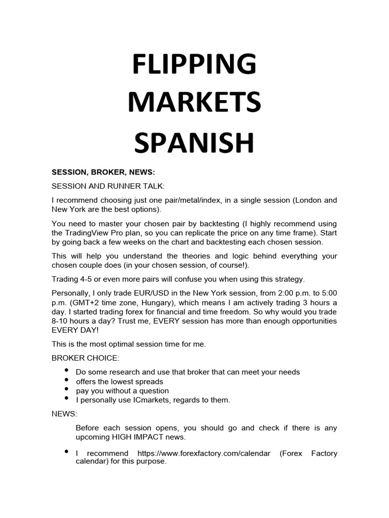 Flipping Markets Trading Spanish | PDF | Foreign Exchange Market ...