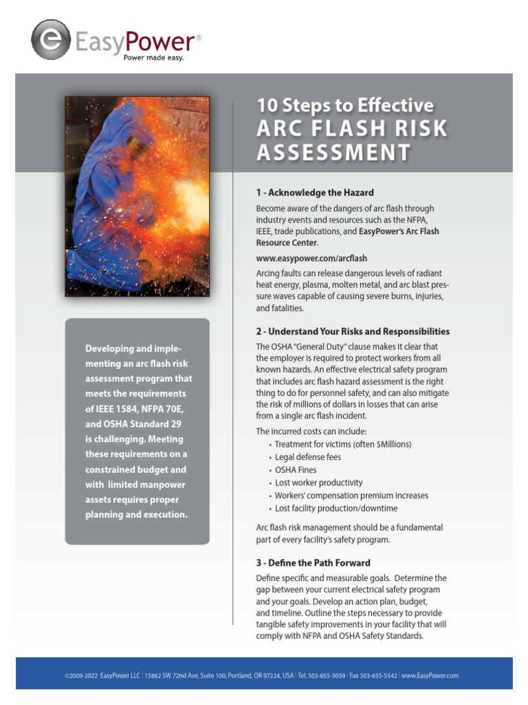EasyPower Arc Flash 10 Steps Guide | PDF | Electrical Engineering | Electricity