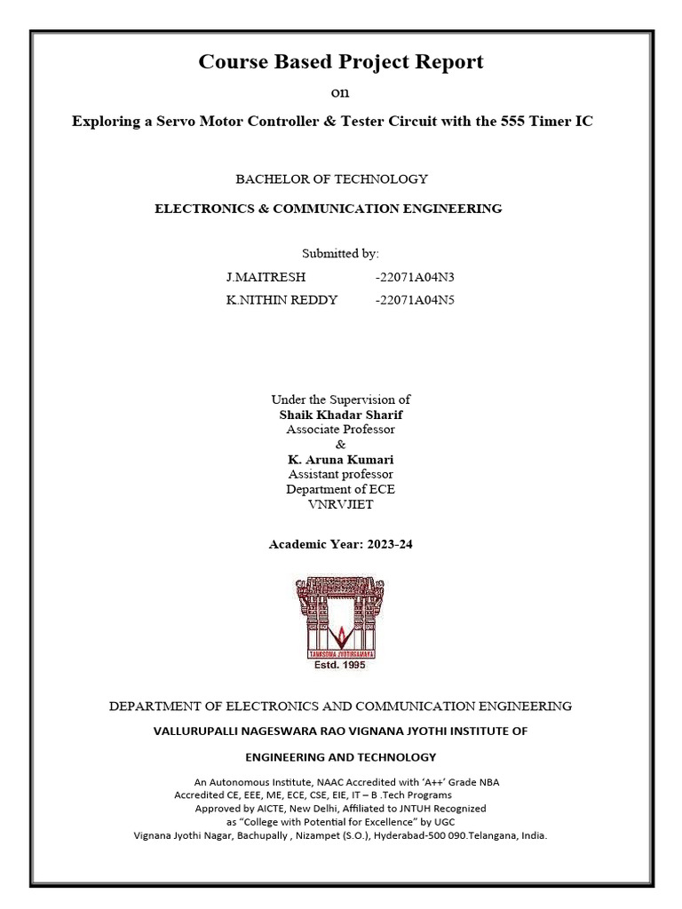 Servo Control Using 555 IC Report | Download Free PDF | Servomechanism ...