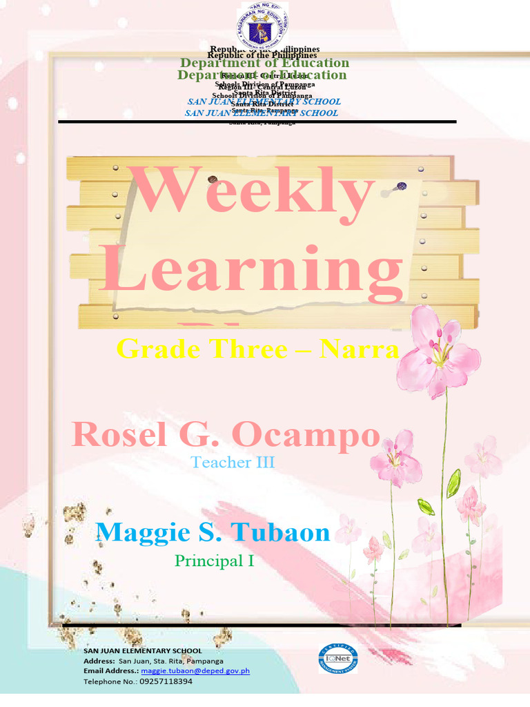Weekly Learning Plan - Grade3 - Q4WK10 | PDF | Phonetics