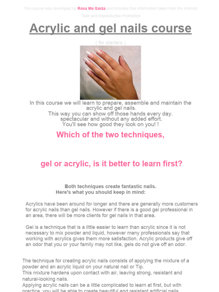 Acrylic Nail Course | PDF | Nail (Anatomy) | Acrylic Paint