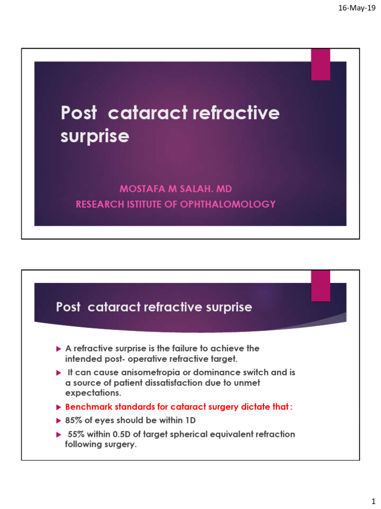 Post Cataract Refractive Surprise | PDF | Cataract | Surgical Specialties